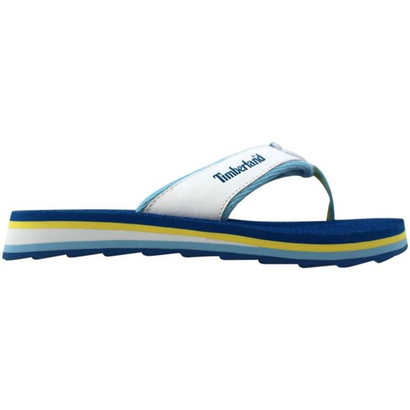 Timberland | Shoes | Gradeschool Slide Flip Flop Whiteblue 62995 | Poshmark